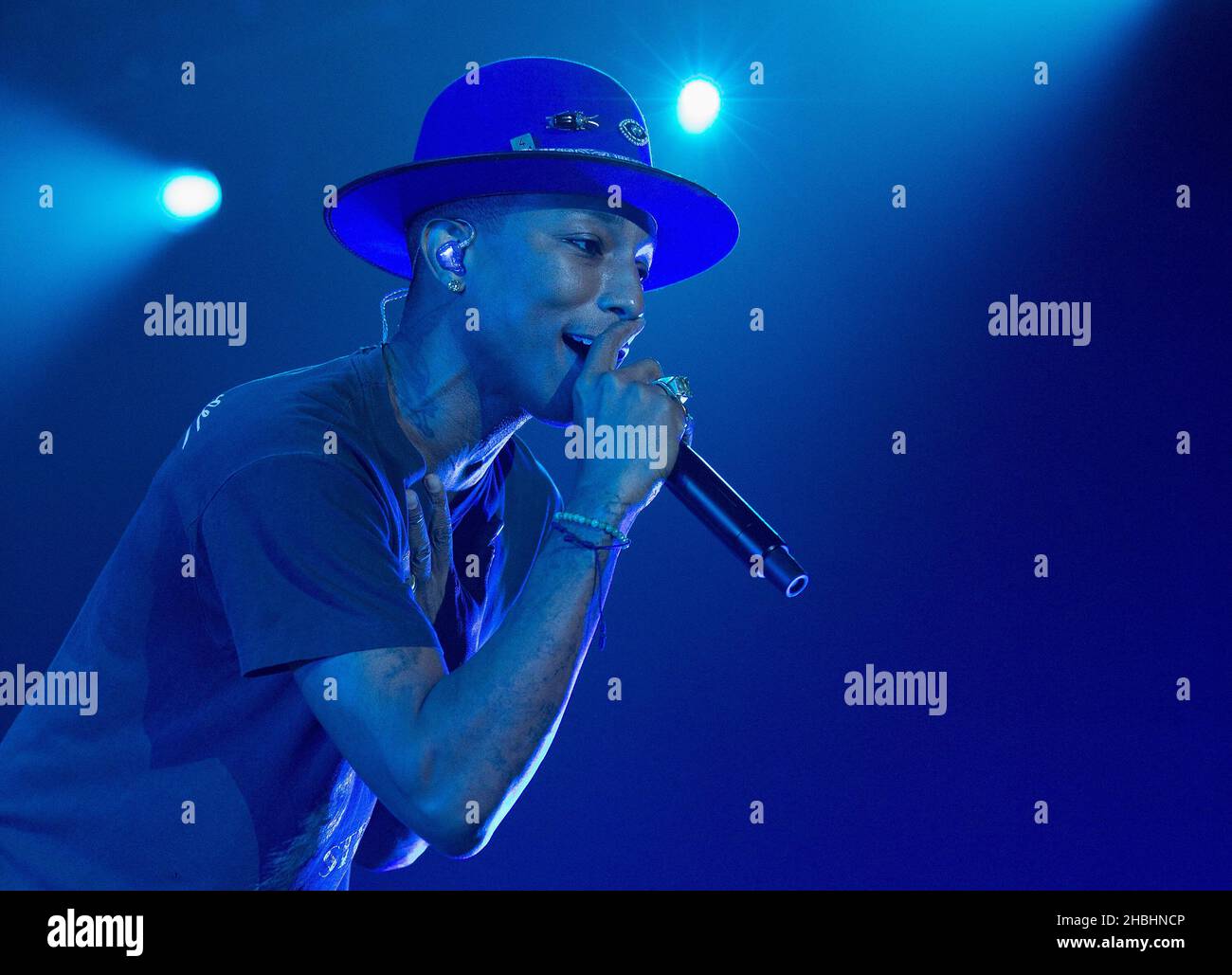 Pharrell Williams performs on stage at the 02 Arena in London Stock ...