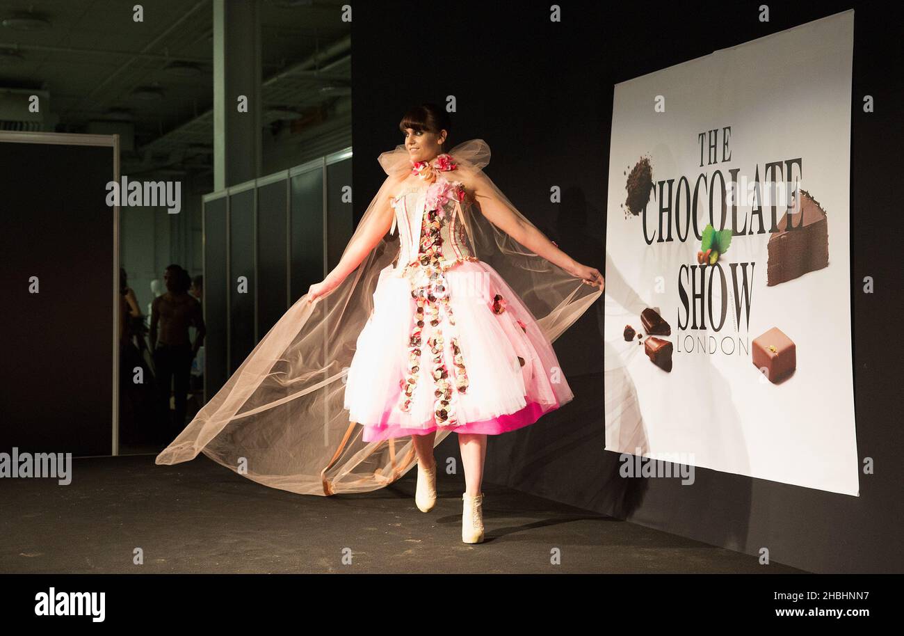 The Chocolate Show Fashion Models on Catwalk at Olympia in London Stock ...
