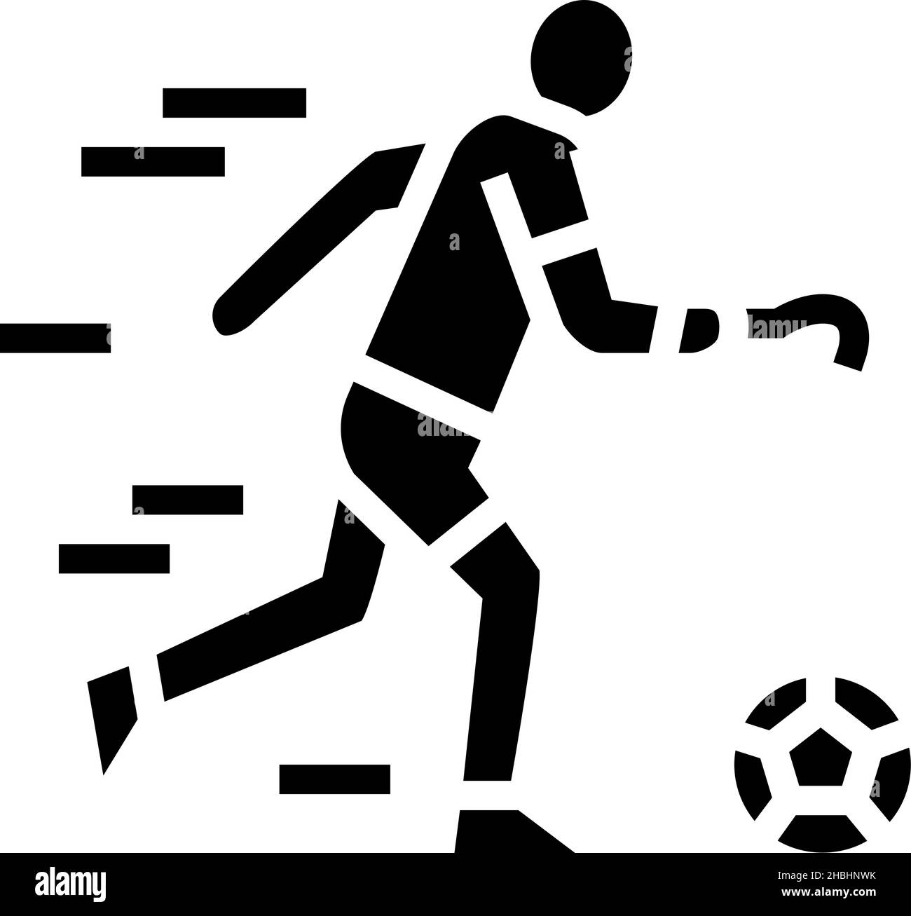 soccer football playing handicapped athlete glyph icon vector ...
