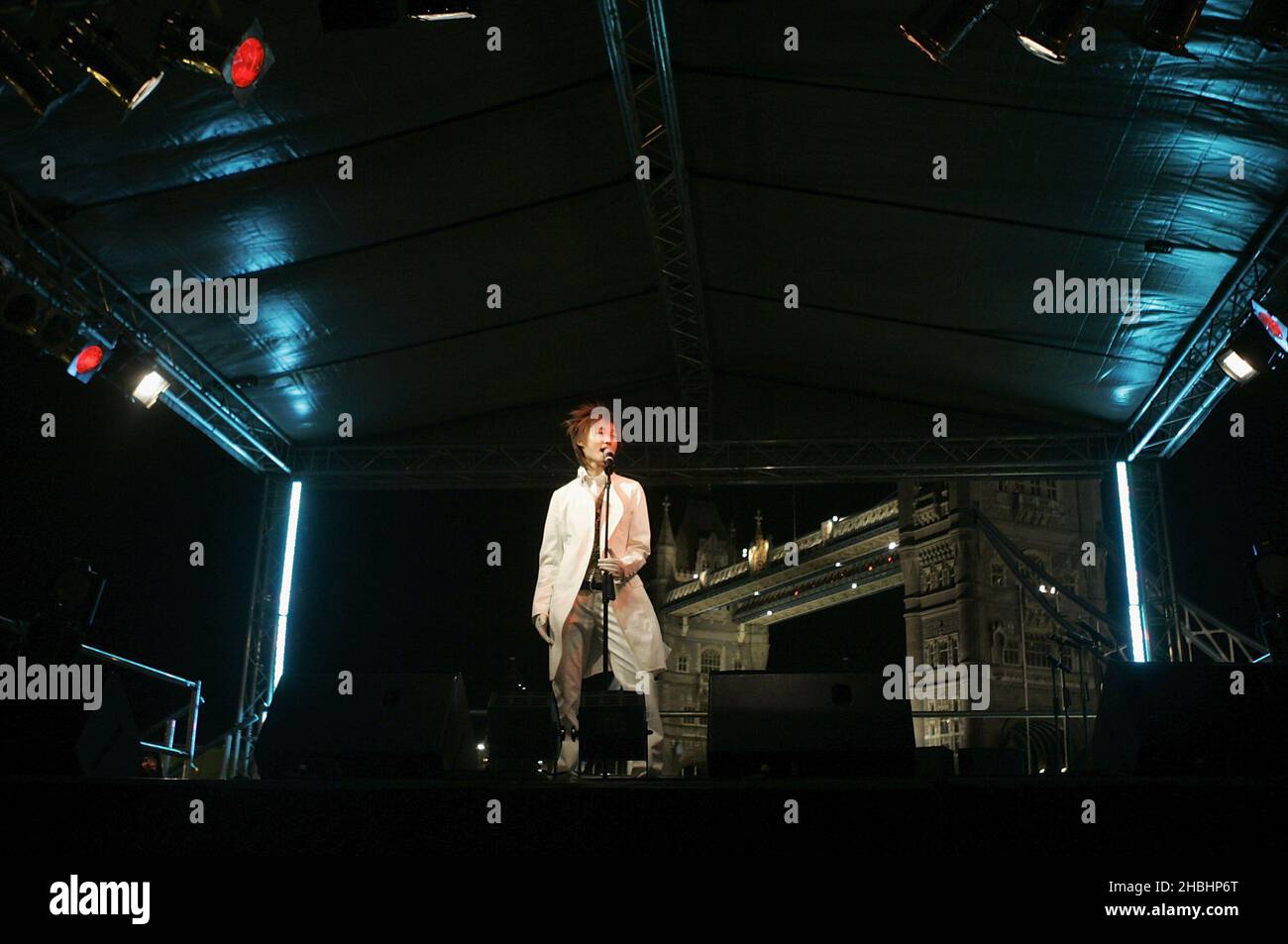 Chinese pop star Li Yuchun performs live on stage at a one-off concert ...