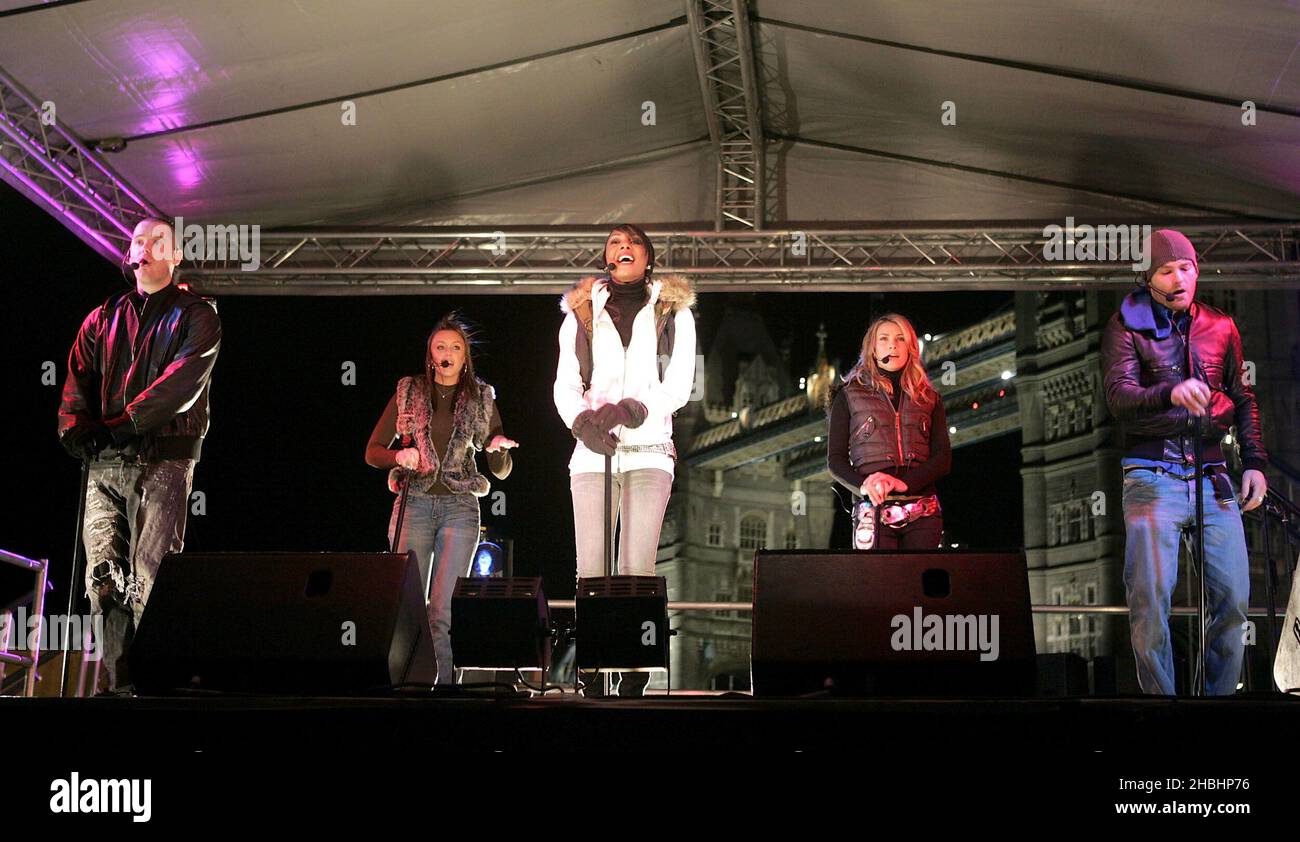 Liberty X and Chinese pop star Li Yuchun performs live on stage at a ...