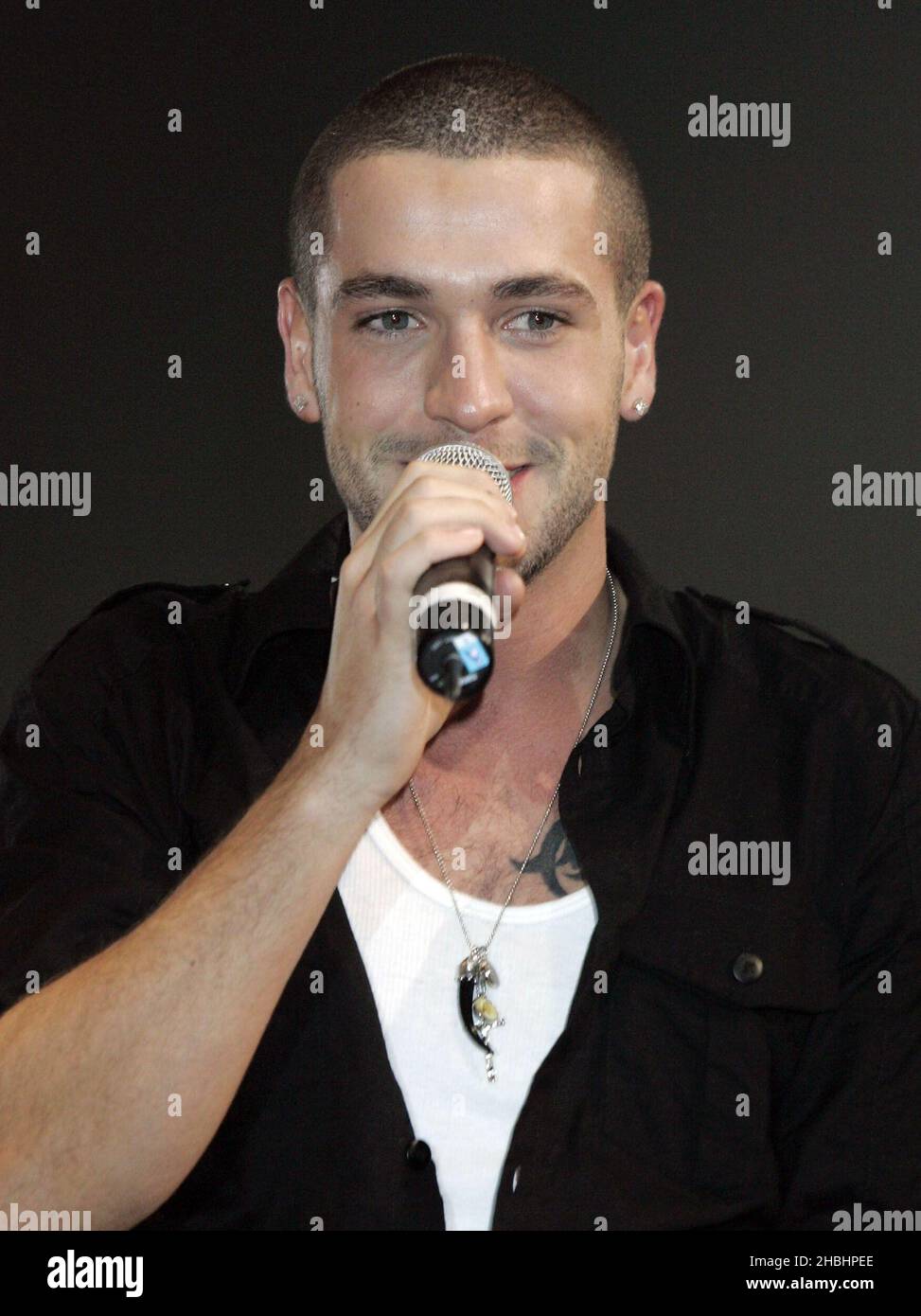 Shayne Ward winner of X-Factor performs live on stage at club night G-A ...