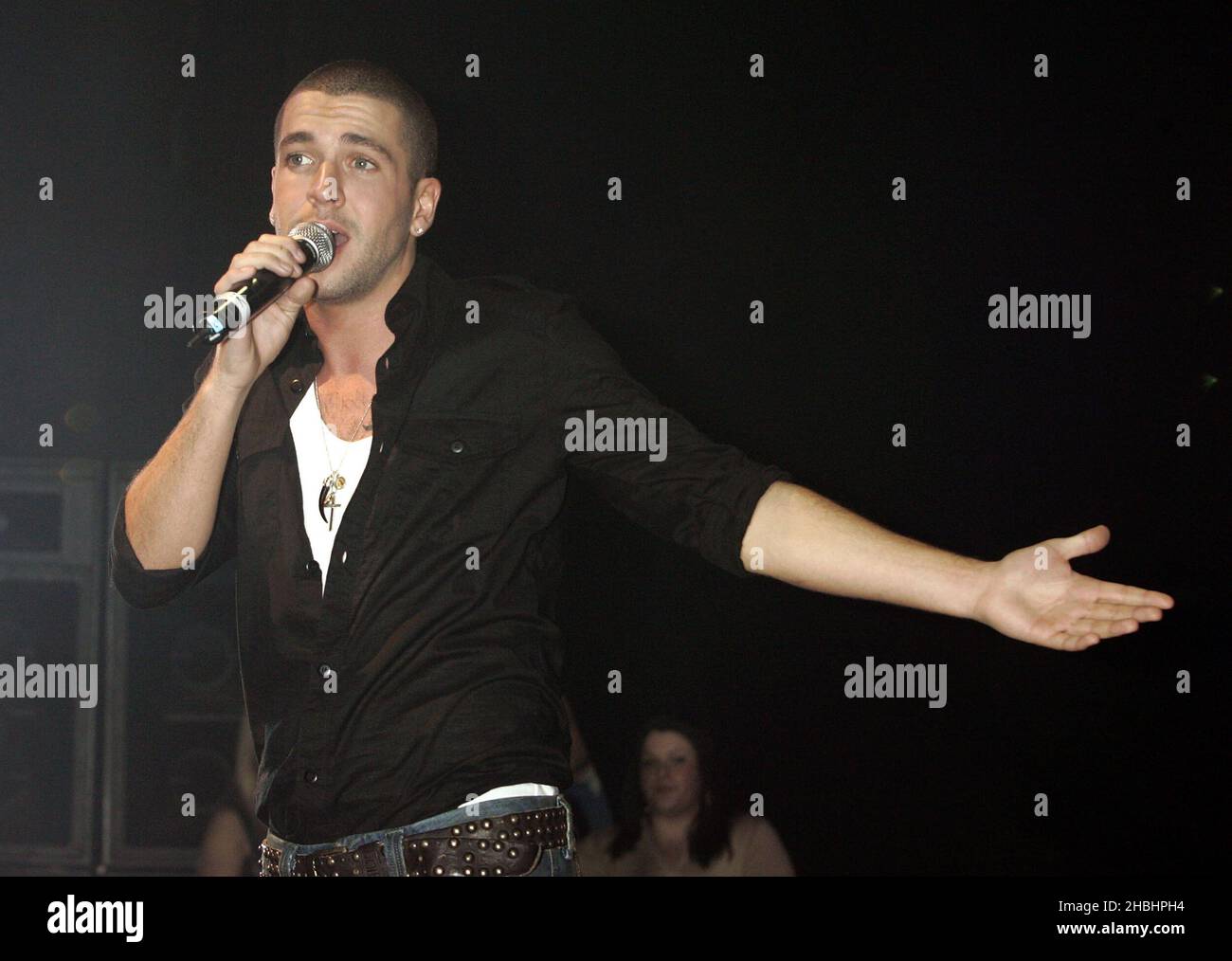 Shayne Ward winner of X-Factor performs live on stage at club night G-A ...