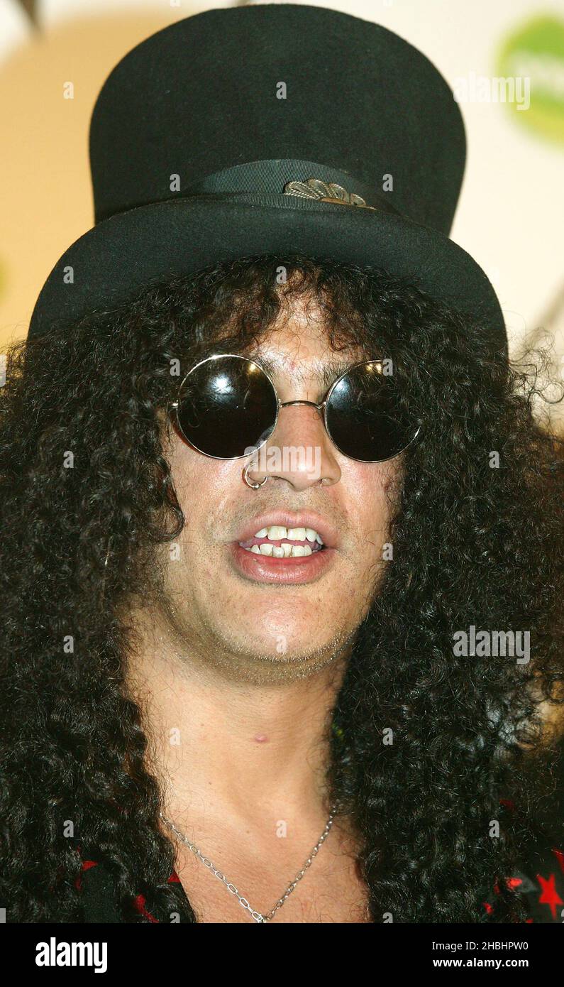 Slash in press room at the Hall of Fame Awards at the Alexandra Palace ...