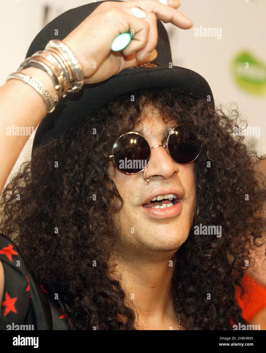 Slash in press room at the Hall of Fame Awards at the Alexandra Palace ...