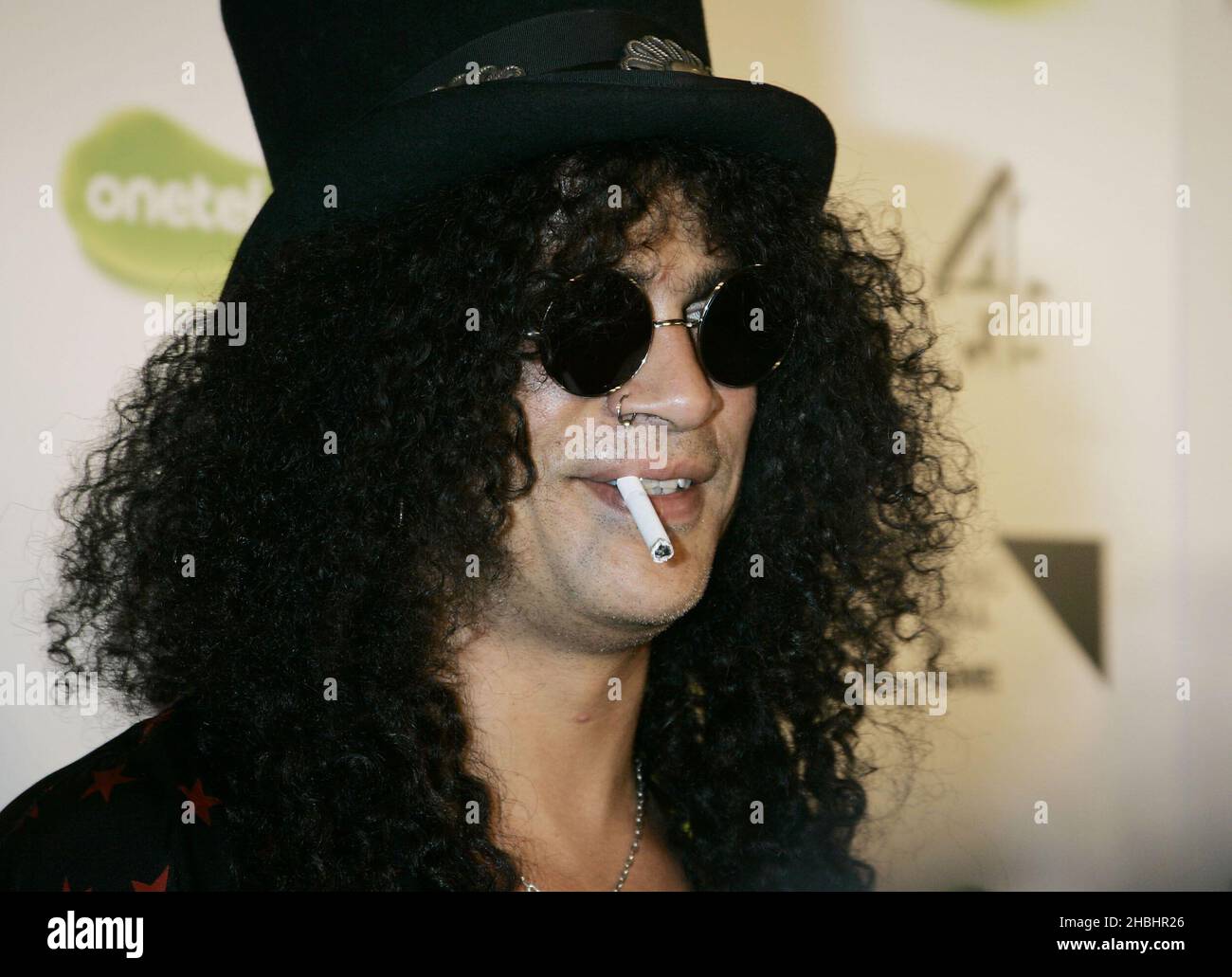 Slash in press room at the Hall of Fame Awards at the Alexandra Palace ...