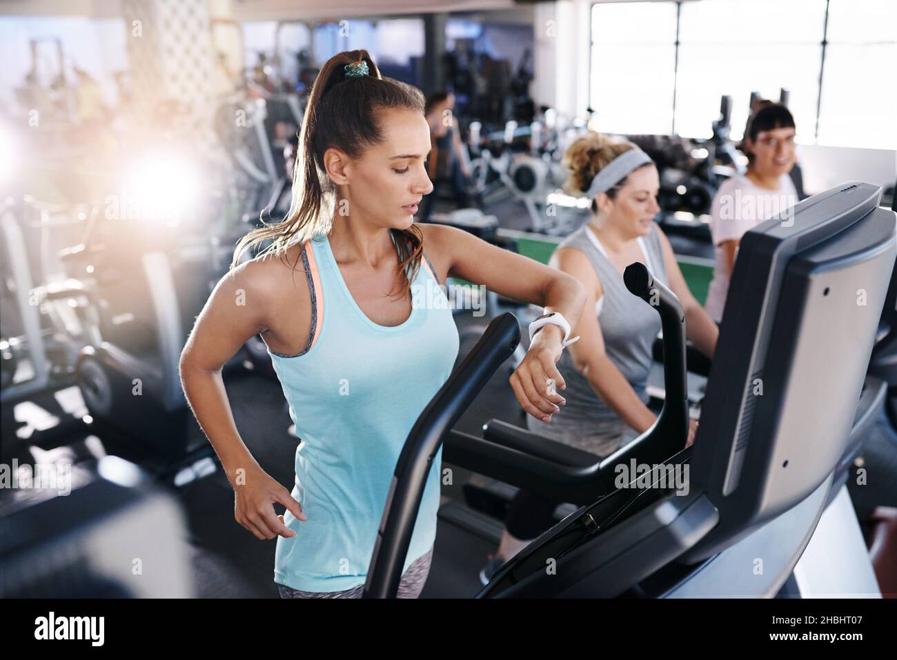 Improving performance with a fitness tracker Stock Photo - Alamy