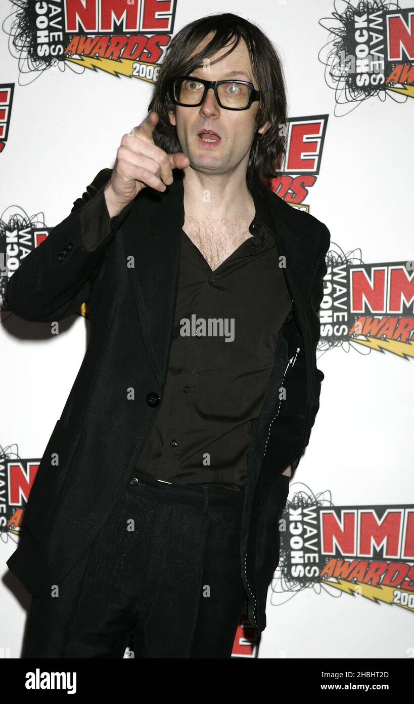 Jarvis Cocker of Pulp arriving at the Shockwaves NME Awards 2006, at ...
