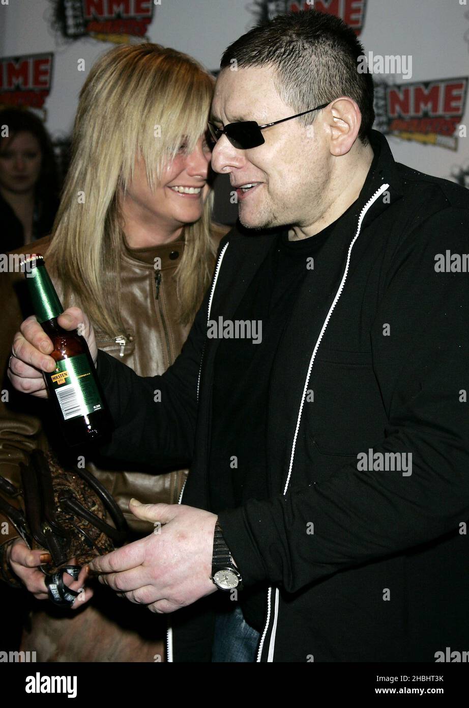 Shaun Ryder of Happy Mondays and partner arriving at the Shockwaves NME ...