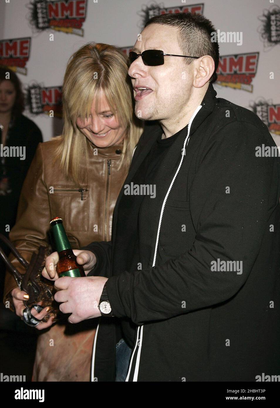 Shaun Ryder of Happy Mondays and partner arriving at the Shockwaves NME ...