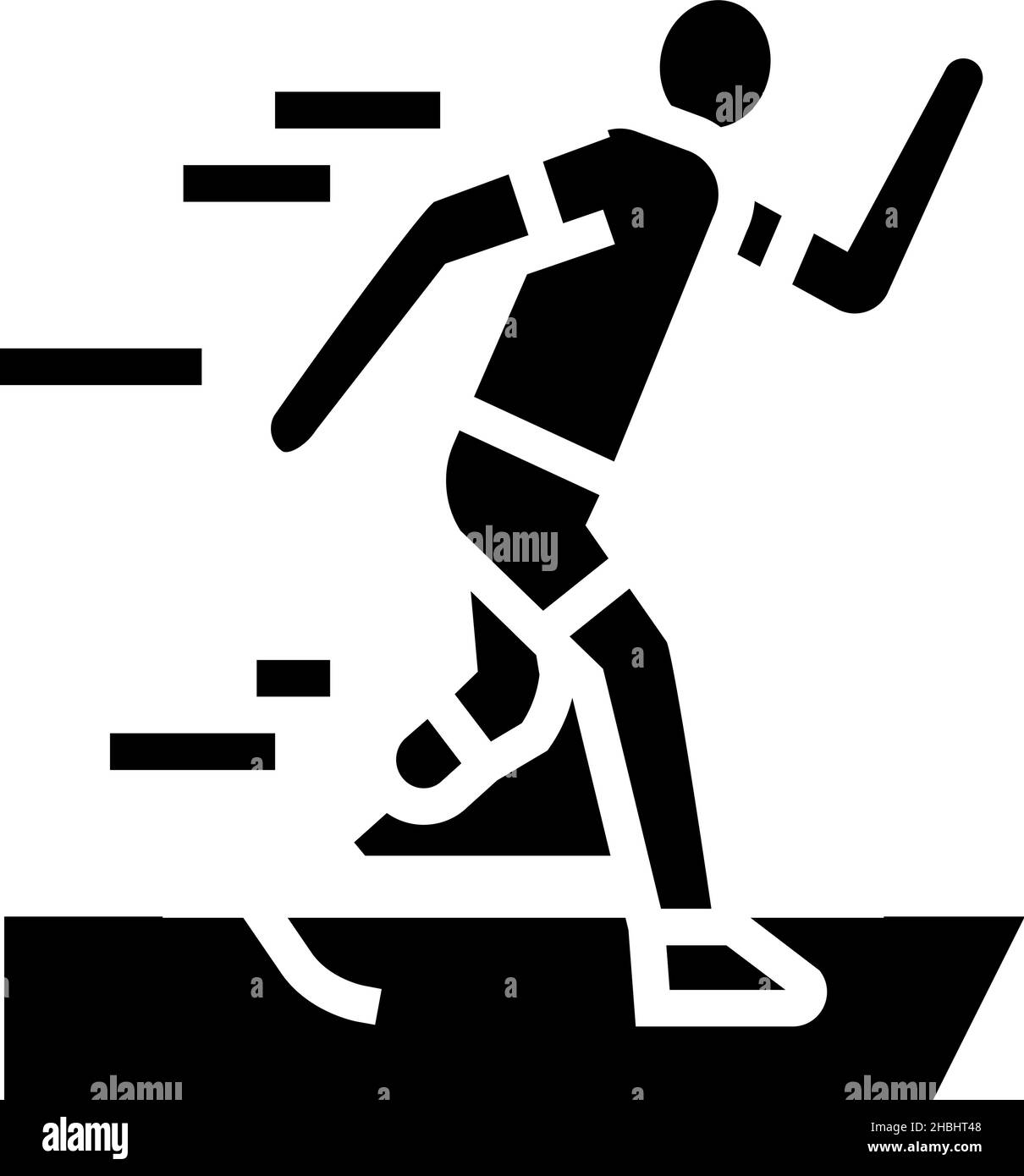 running runner handicapped athlete glyph icon vector illustration Stock ...