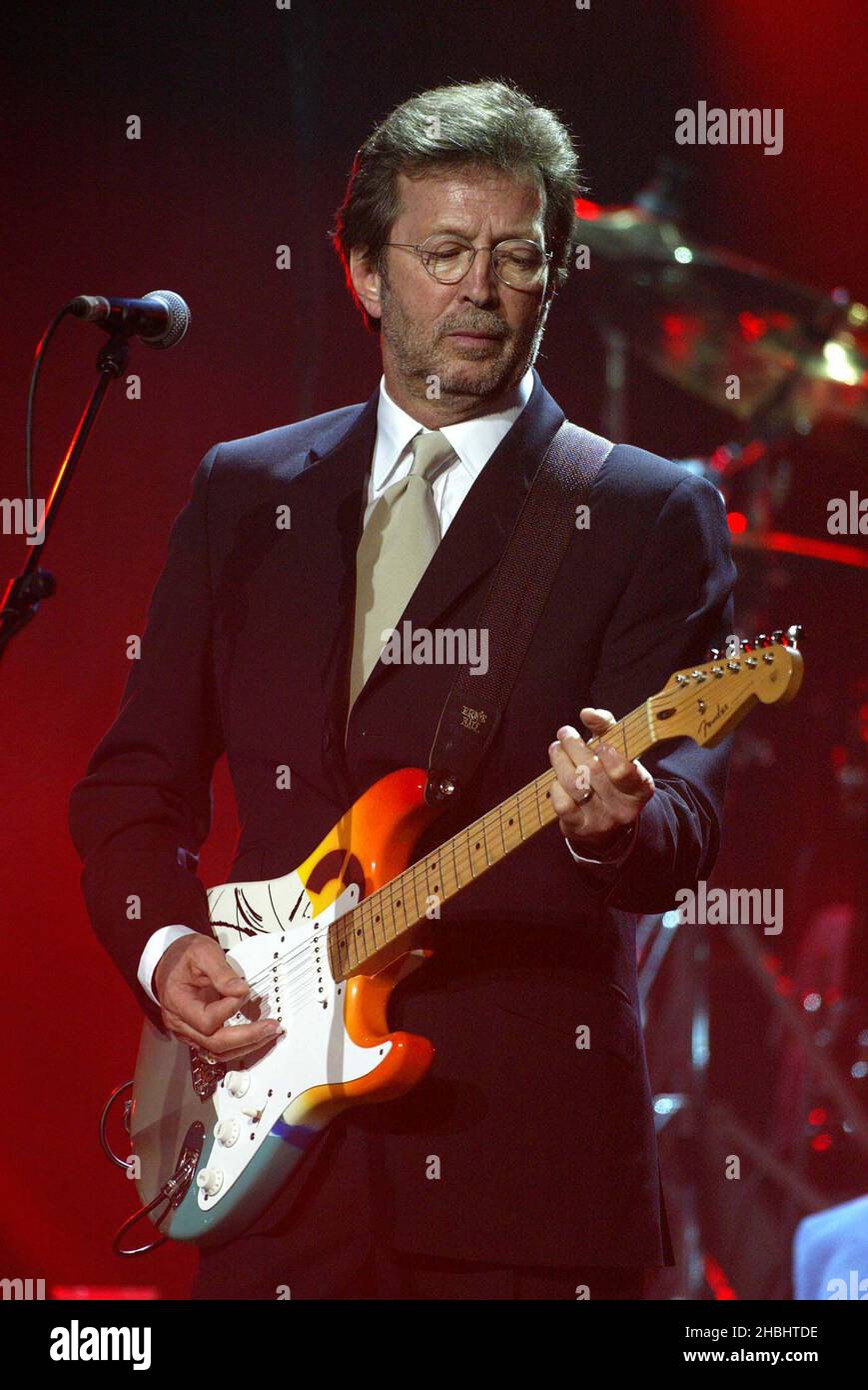 Eric Clapton performing live on stage at the Teenage Cancer Trust ...