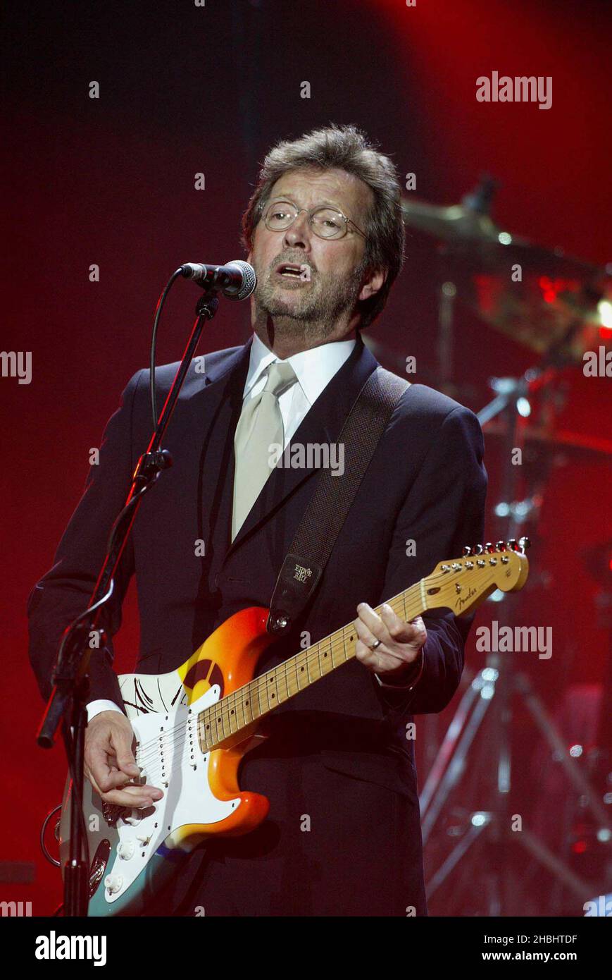 Eric Clapton performing live on stage at the Teenage Cancer Trust ...