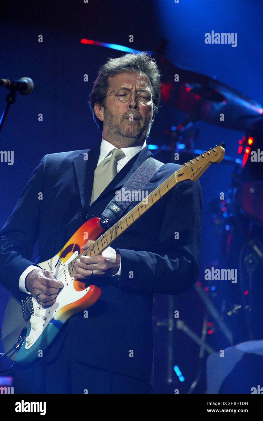Eric Clapton performing live on stage at the Teenage Cancer Trust ...