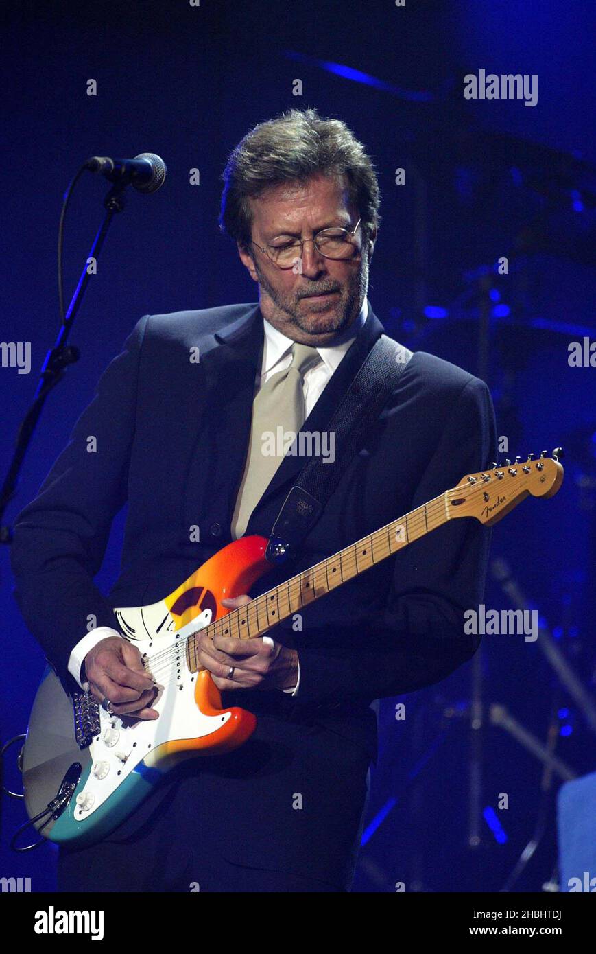 Eric Clapton performing live on stage at the Teenage Cancer Trust ...