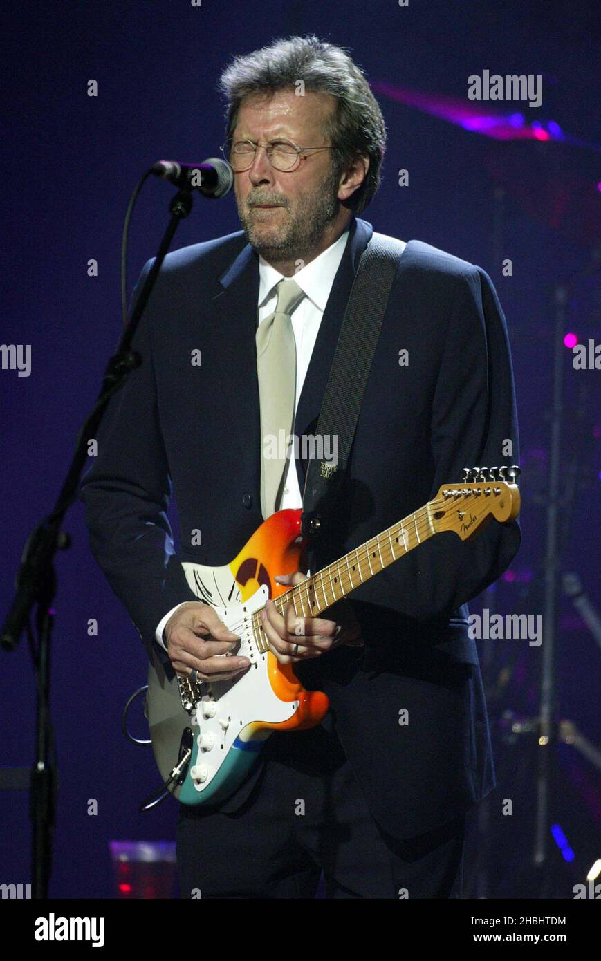 Eric Clapton performing live on stage at the Teenage Cancer Trust ...