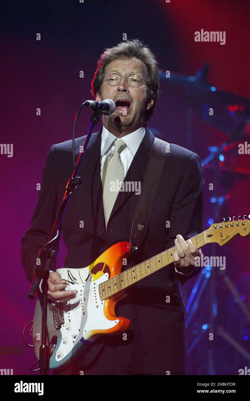 Eric Clapton performing live on stage at the Teenage Cancer Trust ...