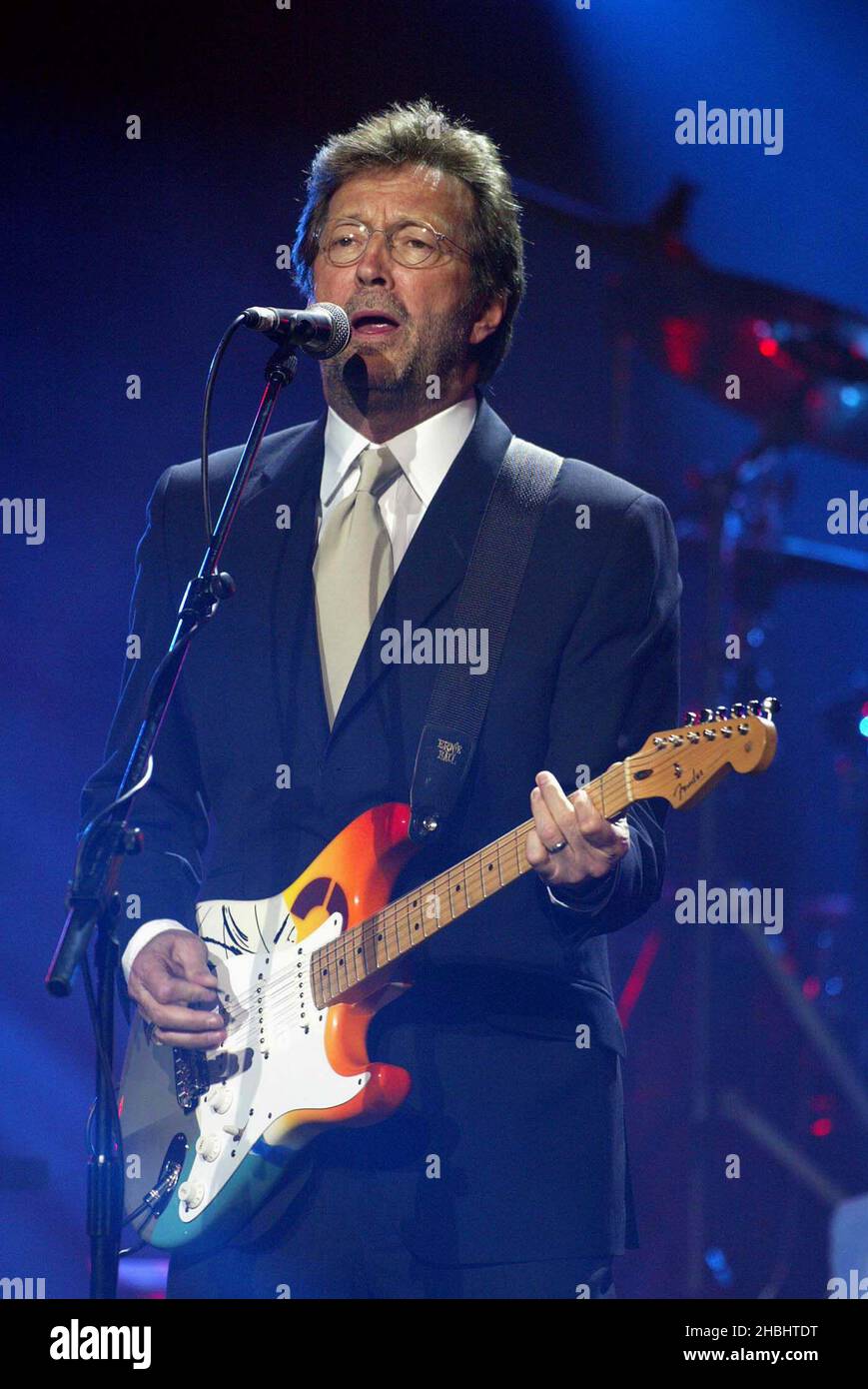 Eric Clapton performing live on stage at the Teenage Cancer Trust ...