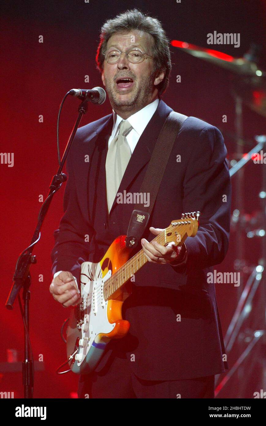 Eric Clapton performing live on stage at the Teenage Cancer Trust ...