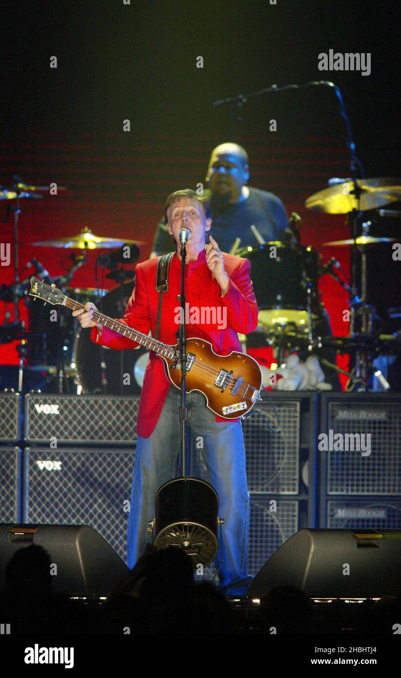 Paul McCartney performs live on stage at the Hallam FM Arena, Sheffield ...