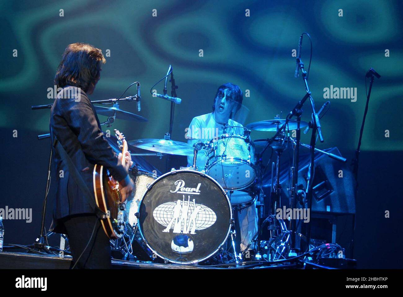 Supergrass performing live on stage at the Teenage Cancer Trust Concert ...