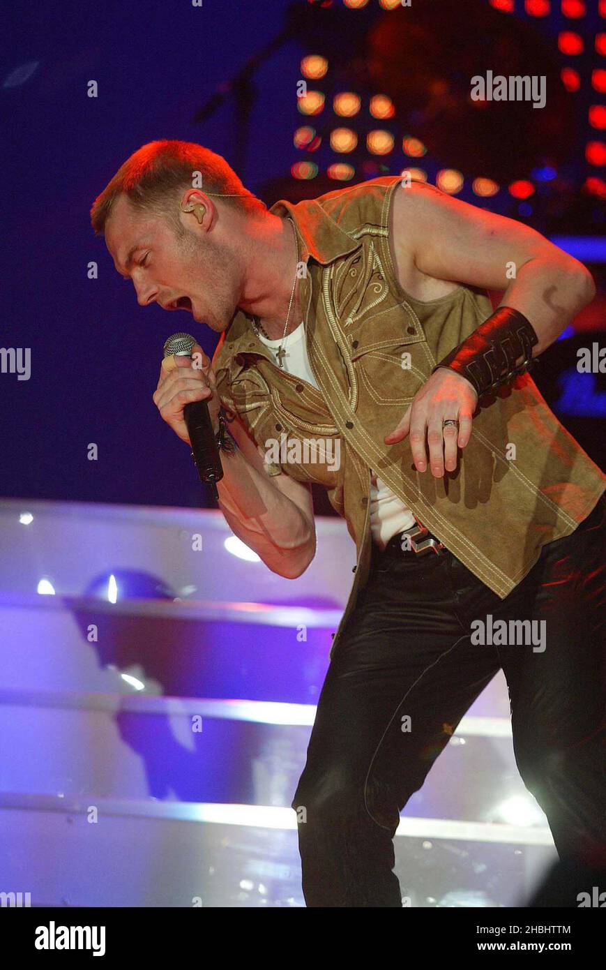 Ronan Keating performs live on stage at the Wembley Arena, London. Half ...