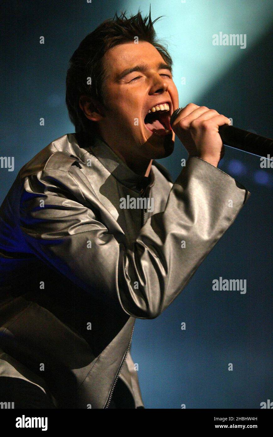 David Sneddon performs with Fame Academy at the Wembley Arena, London ...