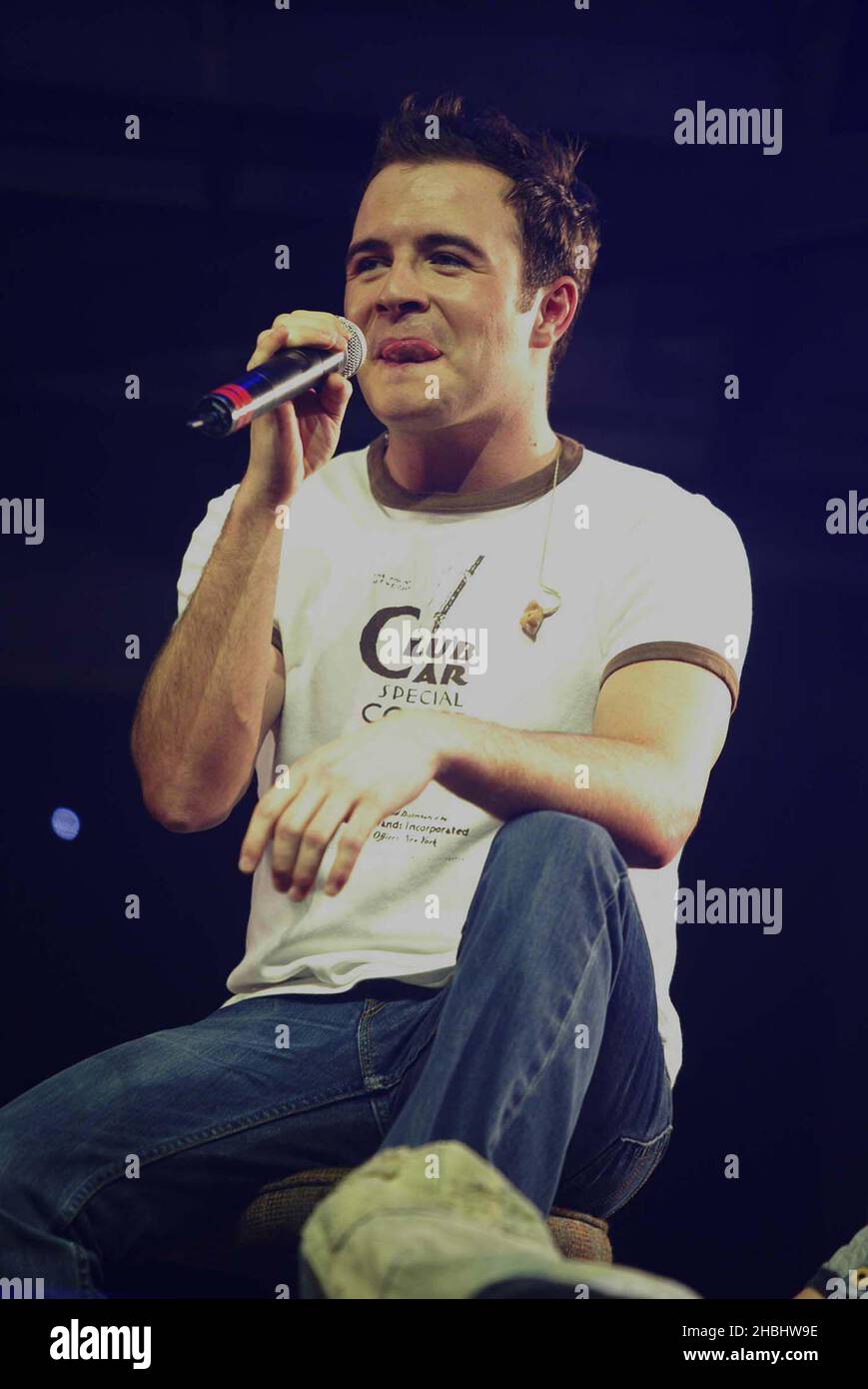 Westlife perform live at the London Arena. Half length, Shane Filan ...