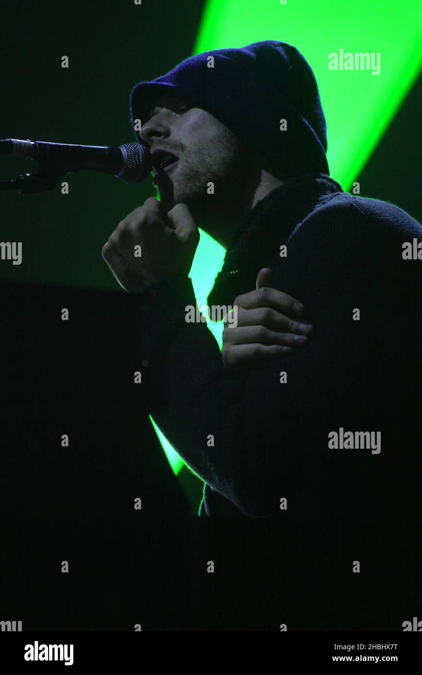 Coldplay performing live on stage at the Rehearsals for the 2003 Brit ...