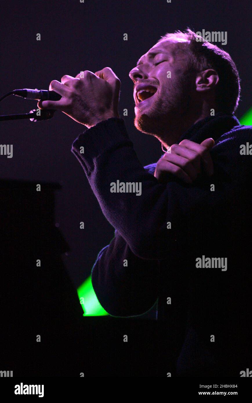 Coldplay performing live on stage at the Rehearsals for the 2003 Brit ...