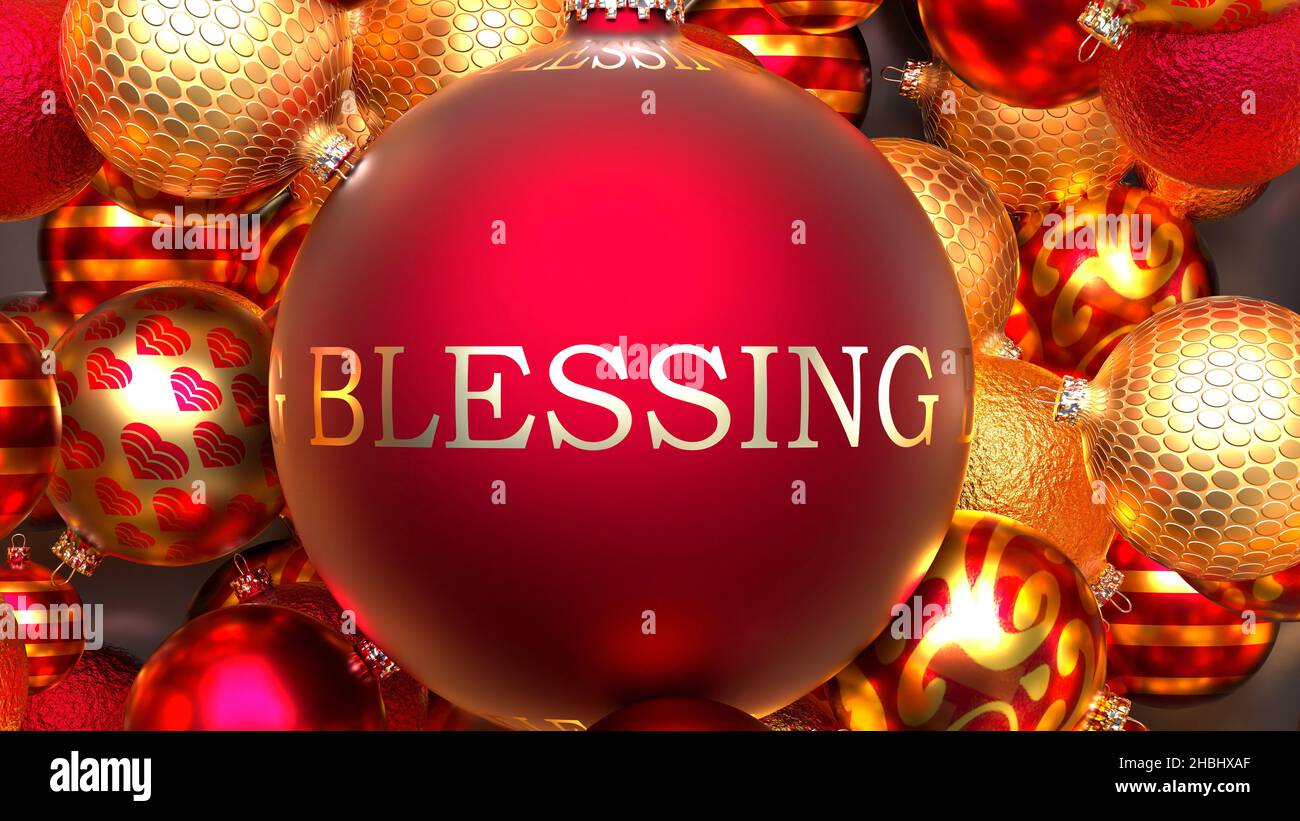 Christmas Blessing - dozens of golden rich and red Holiday ornaments ...