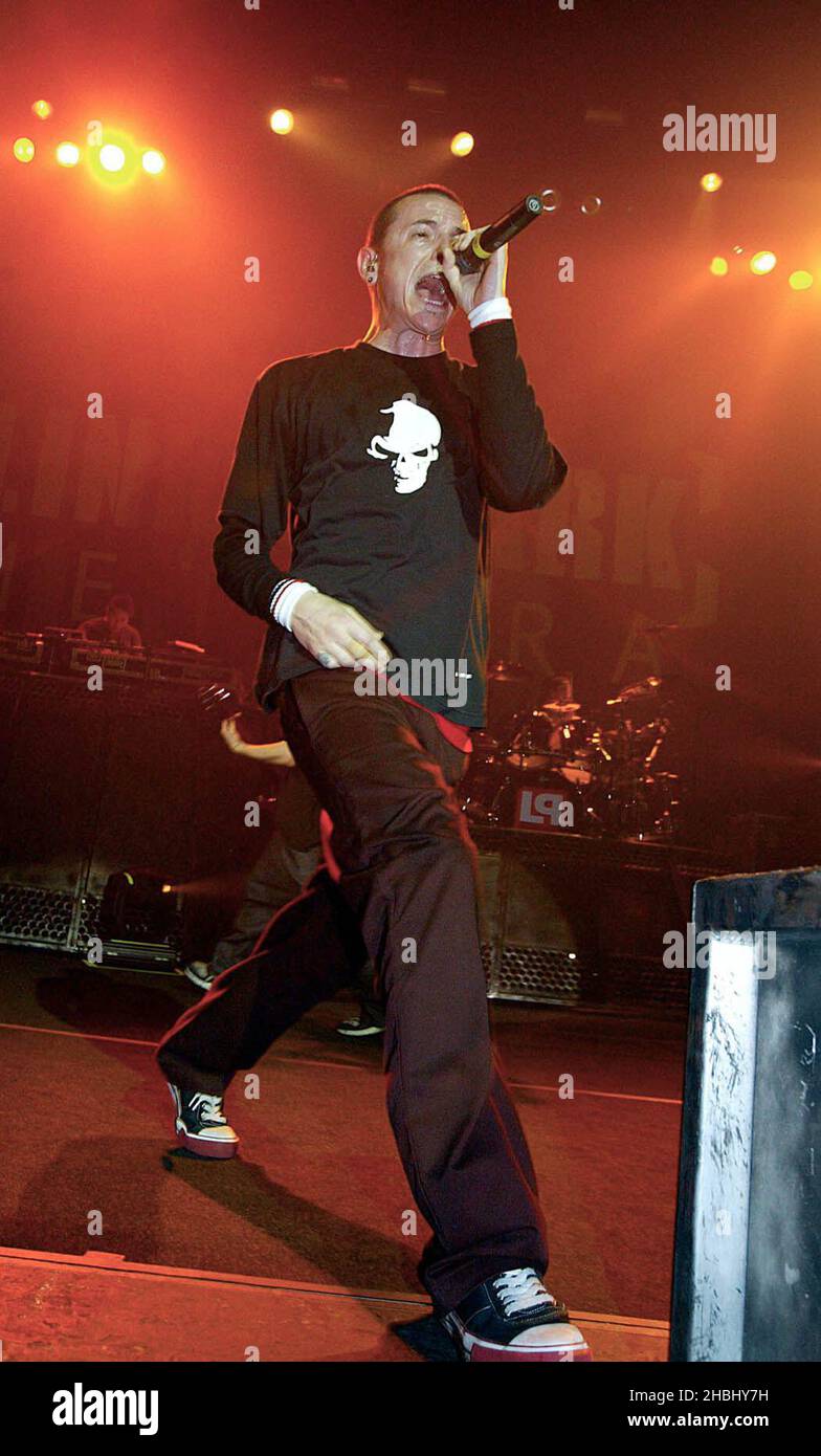 Linkin Park perform live on stage at the Brixton Academy, London. full ...