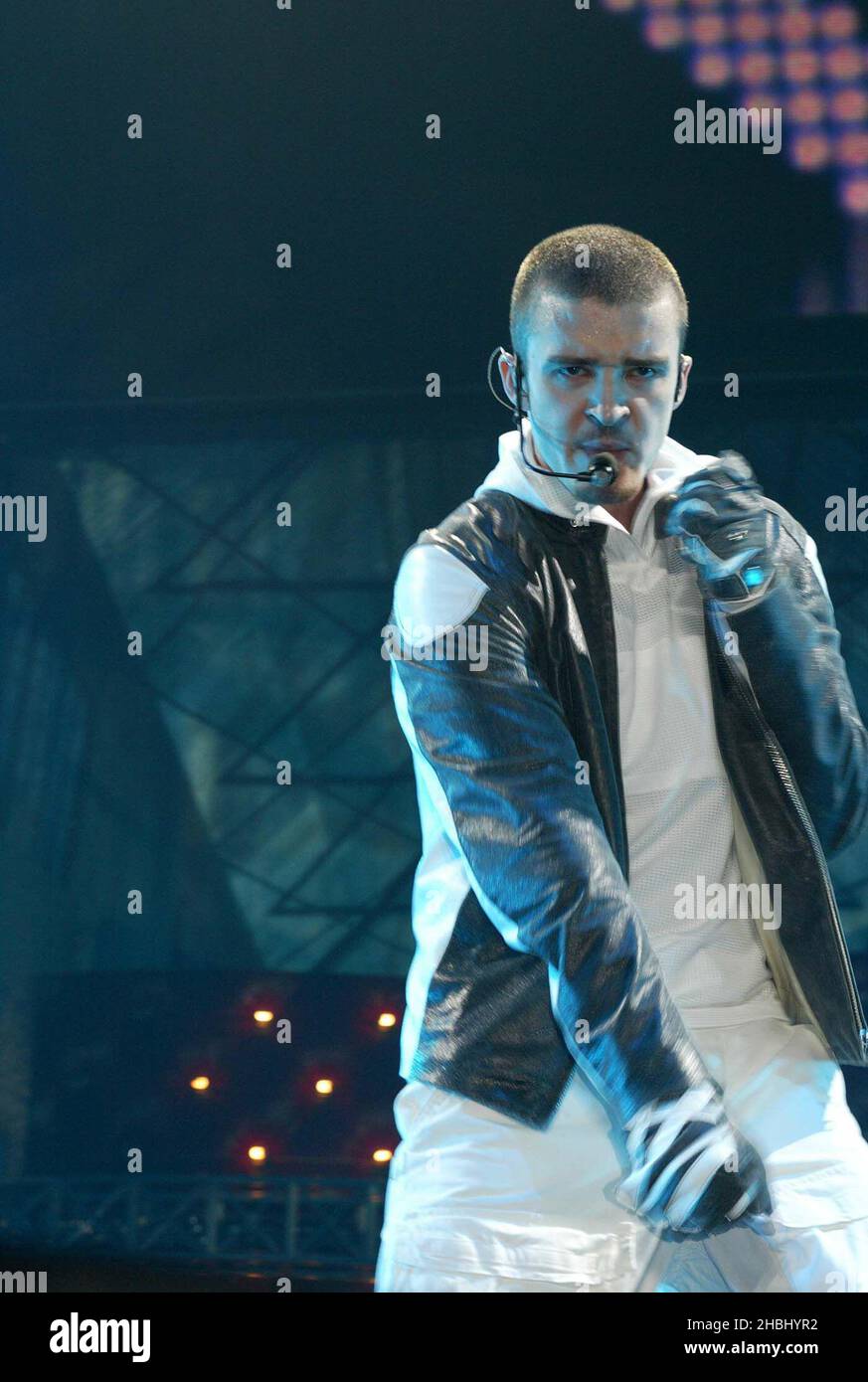 Justin Timberlake performs live on stage at the Sheffield Arena. Half ...