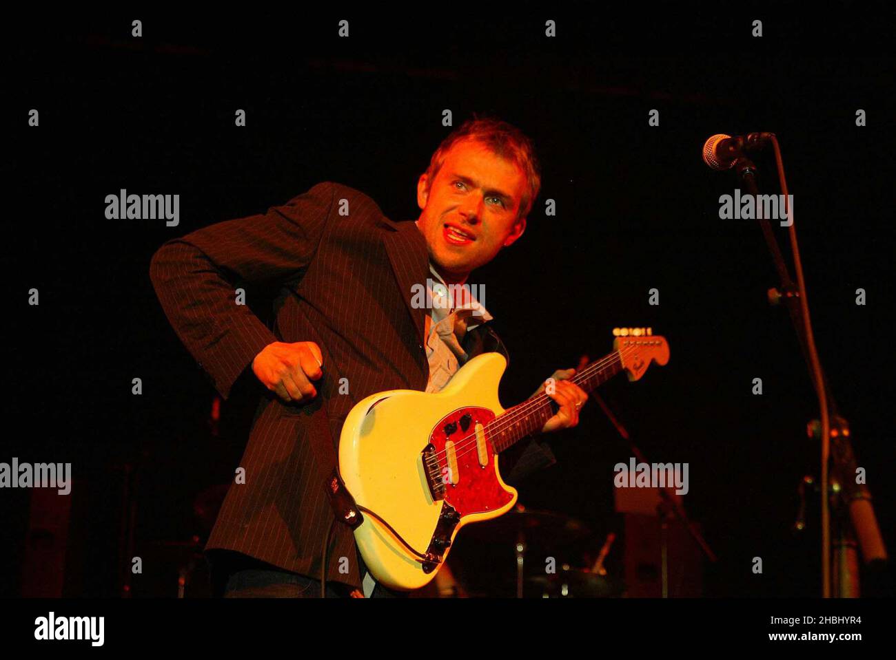Blur perform live on stage second night at London Astoria. Half length ...