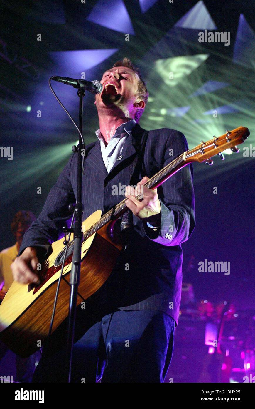 Blur perform live on stage second night at London Astoria. Three ...