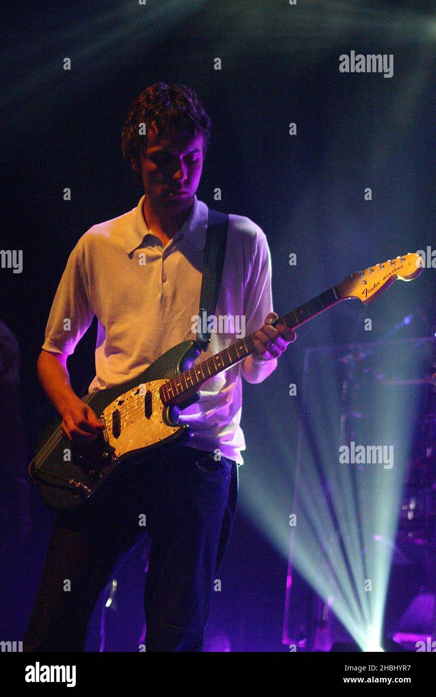 Blur perform live on stage second night at London Astoria. Three ...