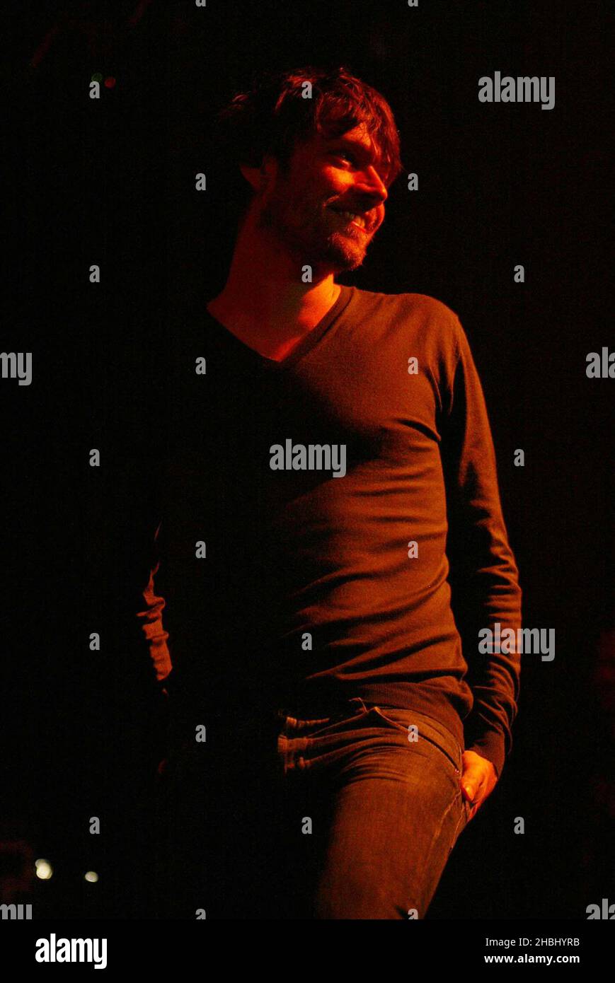 Blur perform live on stage second night at London Astoria. Half length ...