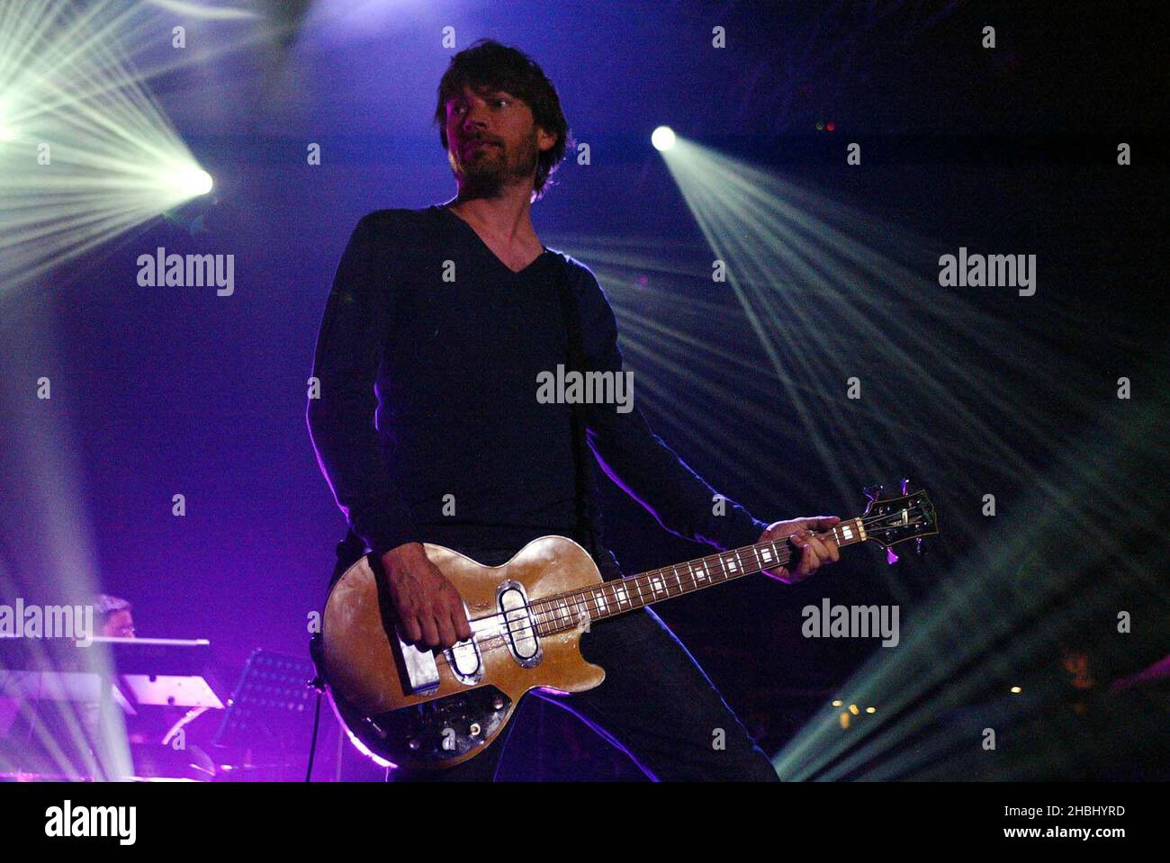 Blur perform live on stage second night at London Astoria. Half length ...