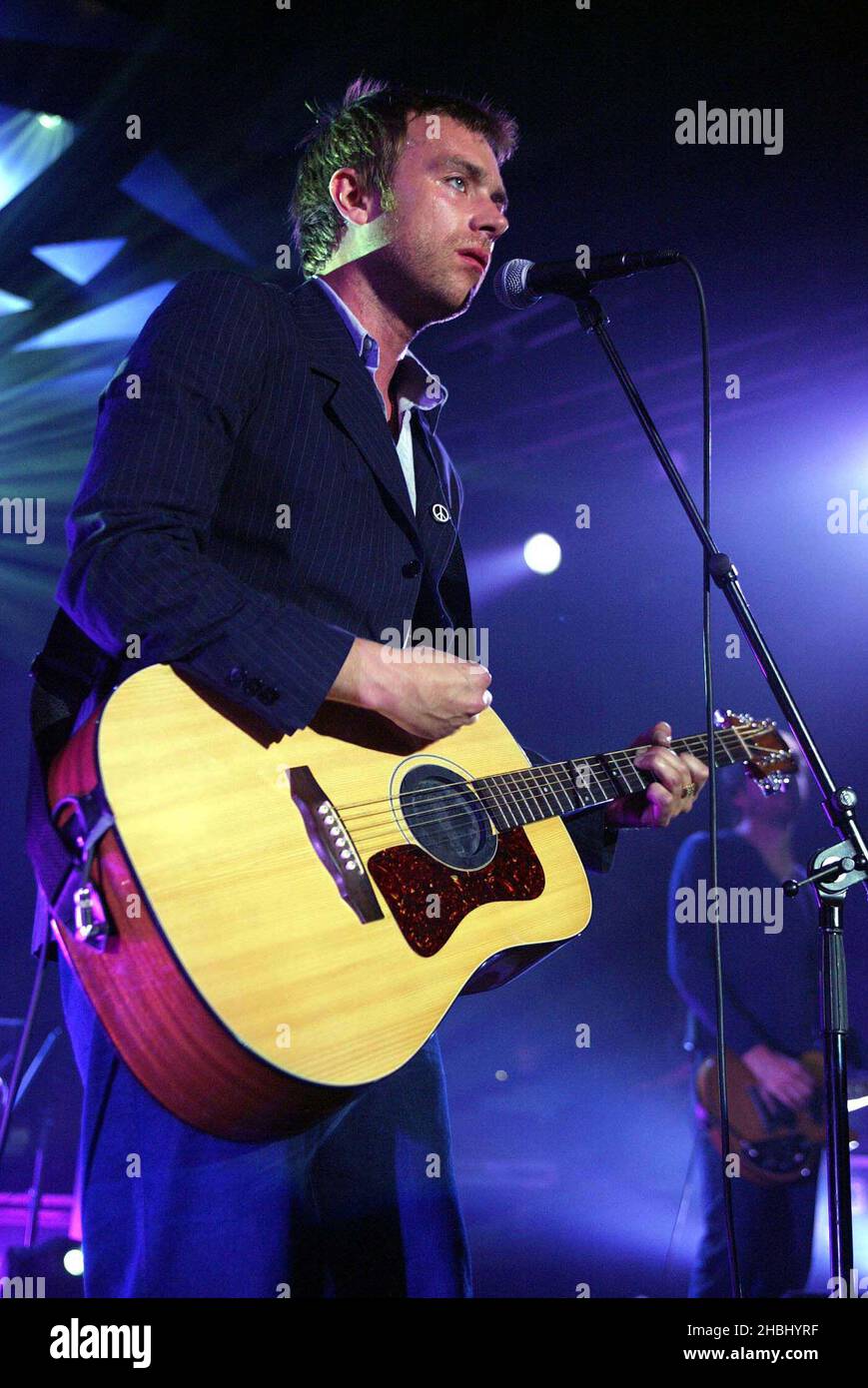 Blur perform live on stage second night at London Astoria. Three ...