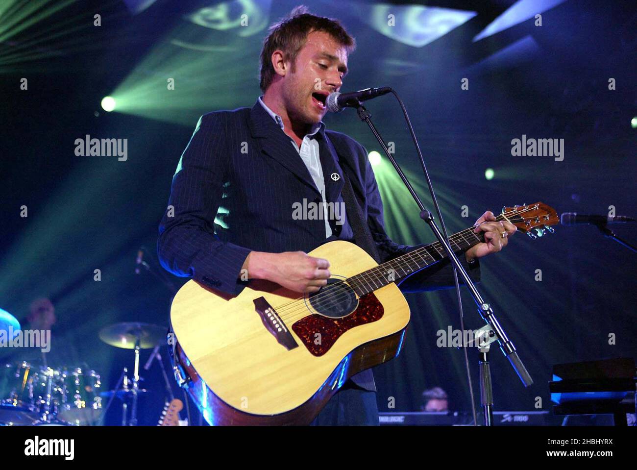 Blur perform live on stage second night at London Astoria. Half length ...