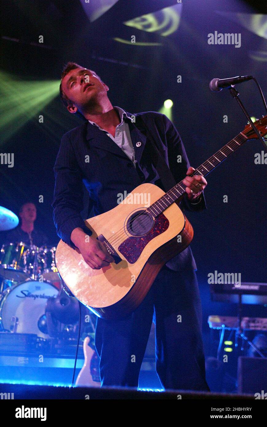 Blur perform live on stage second night at London Astoria. Three ...