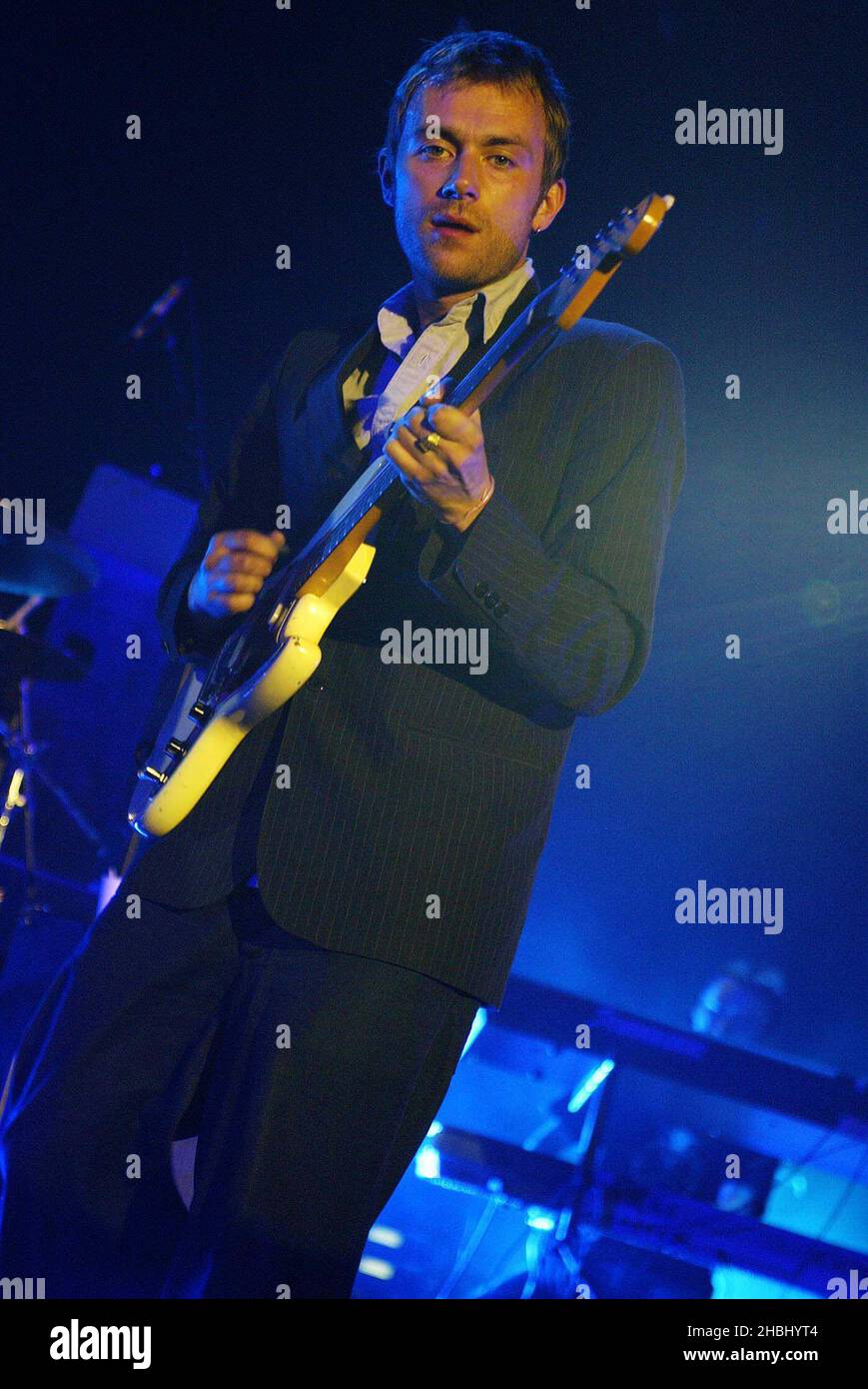 Blur perform live on stage second night at London Astoria. Three ...