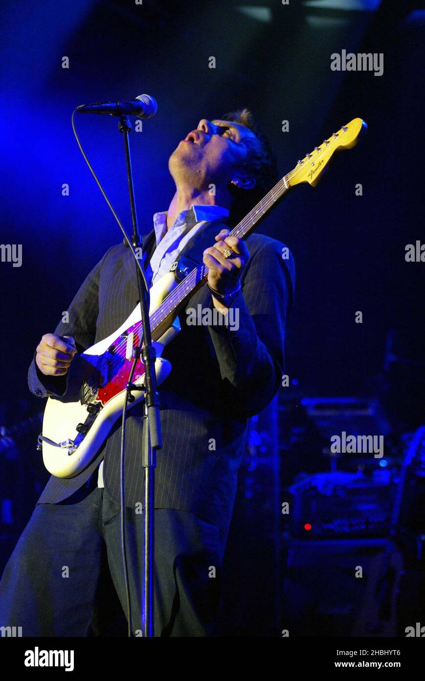 Blur perform live on stage second night at London Astoria. Three ...