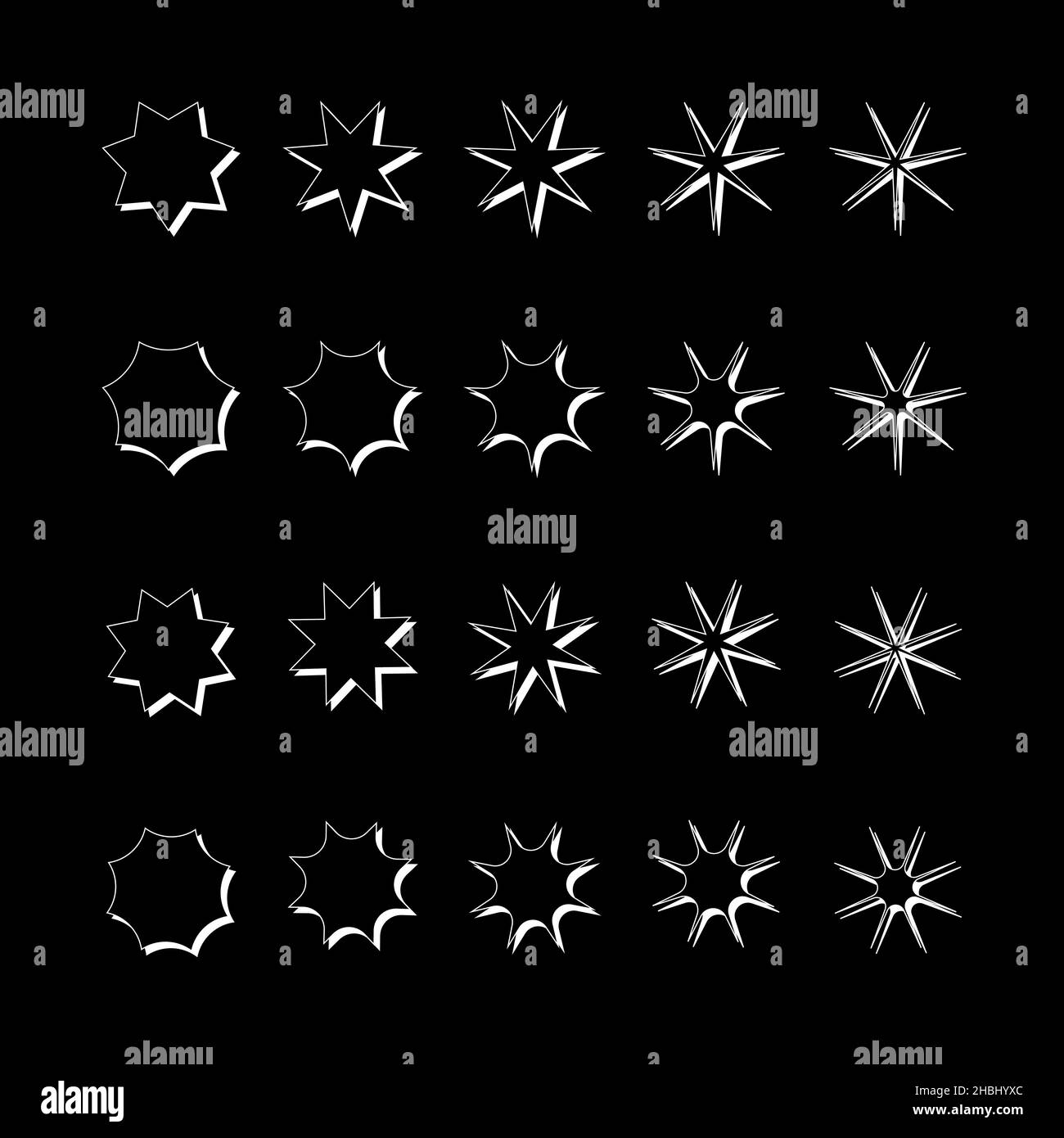 vector retro futuristic design elements star. Retro graphics set , 80s ...
