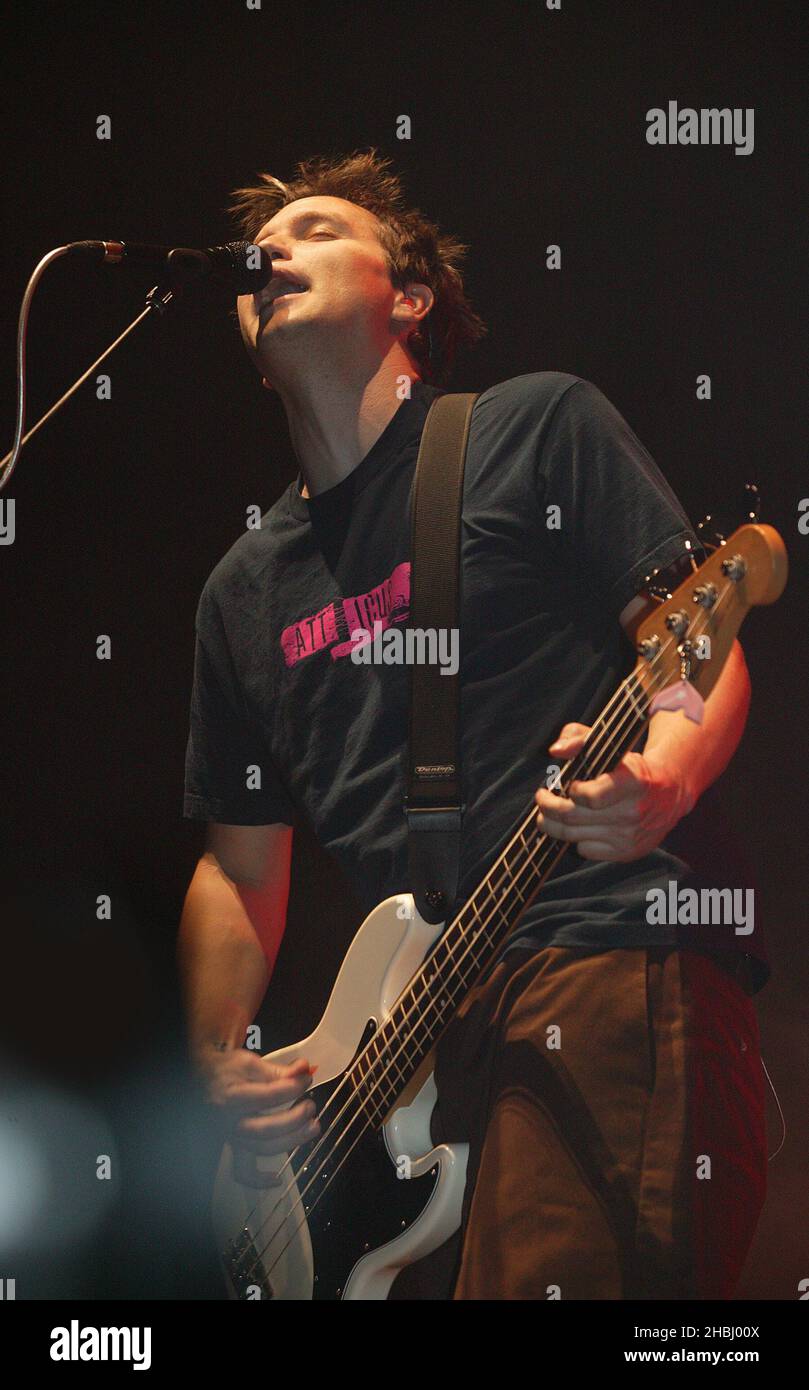 Blink 182 Perform live in concert on stage at the Wembley Arena in ...