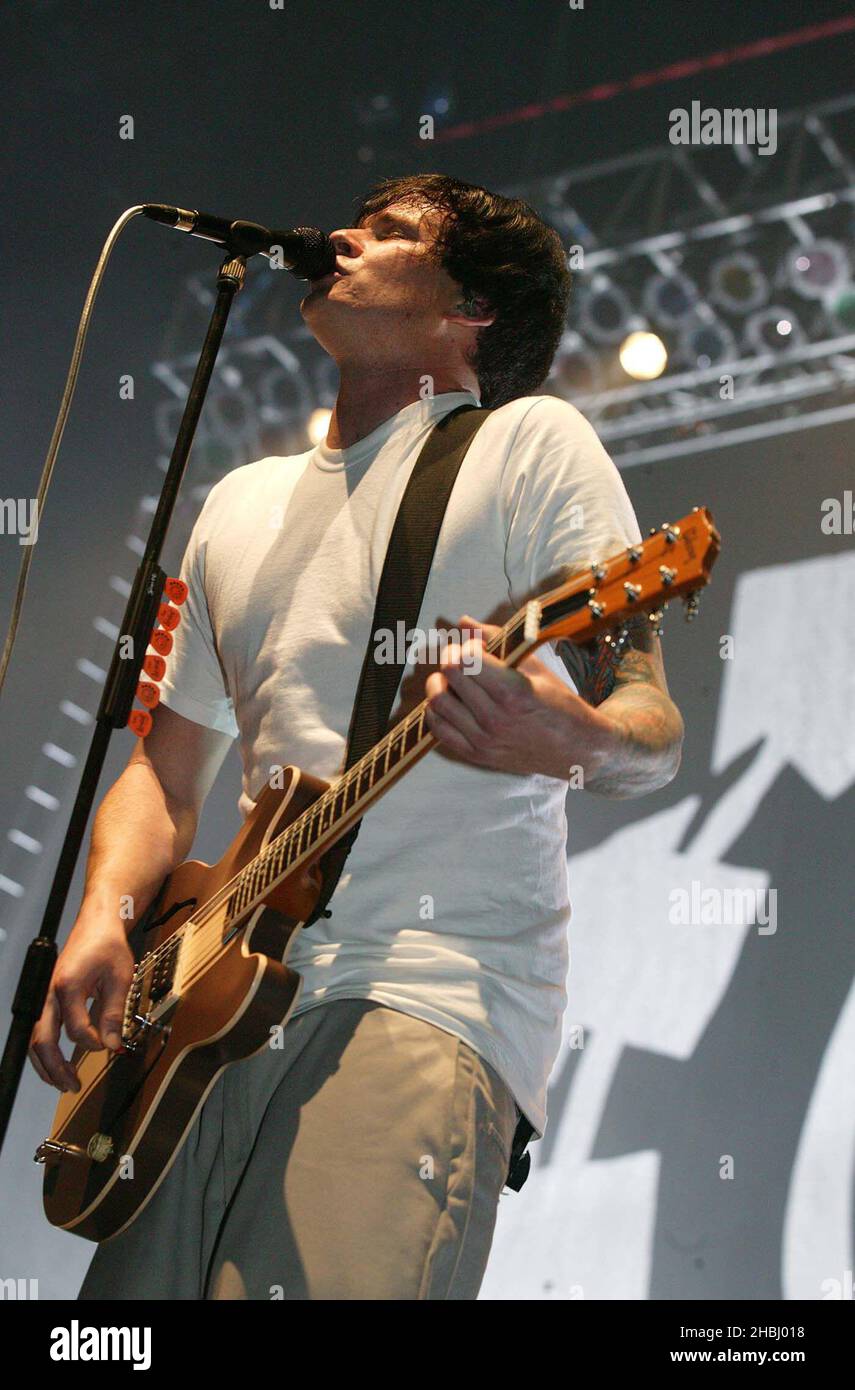 Blink 182 Perform live in concert on stage at the Wembley Arena in ...