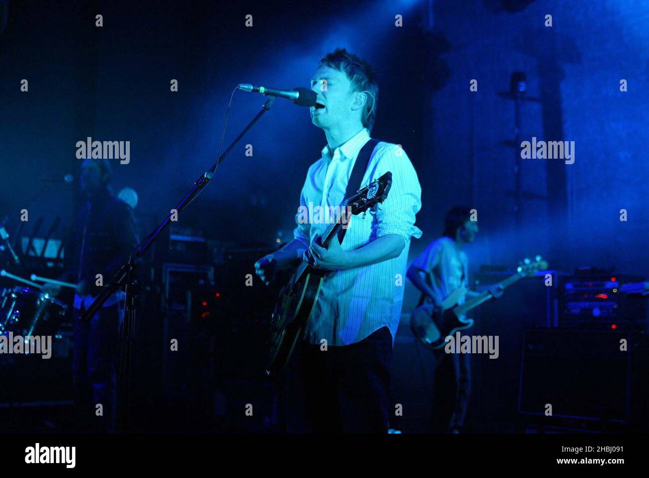 Radiohead perform live on stage at the Shepherds Bush Empire, London ...
