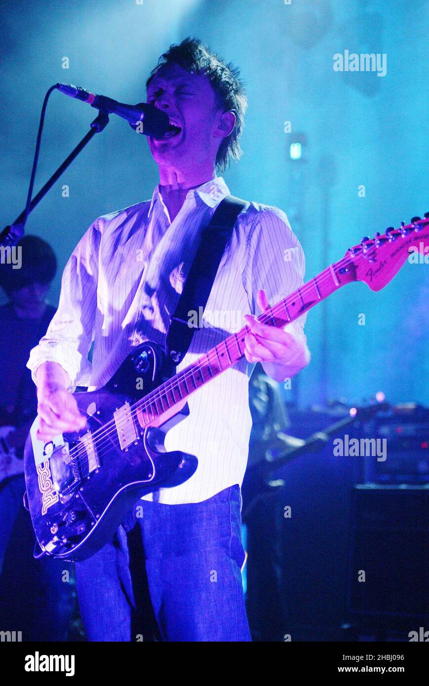 Radiohead perform live on stage at the Shepherds Bush Empire, London ...