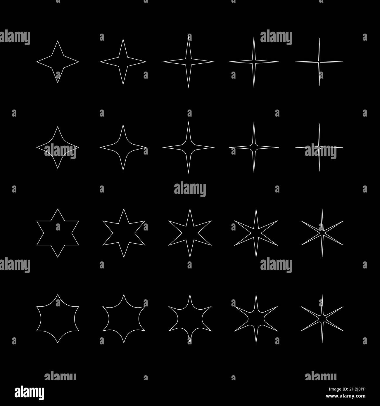 vector retro futuristic design elements star. Retro graphics set , 80s ...