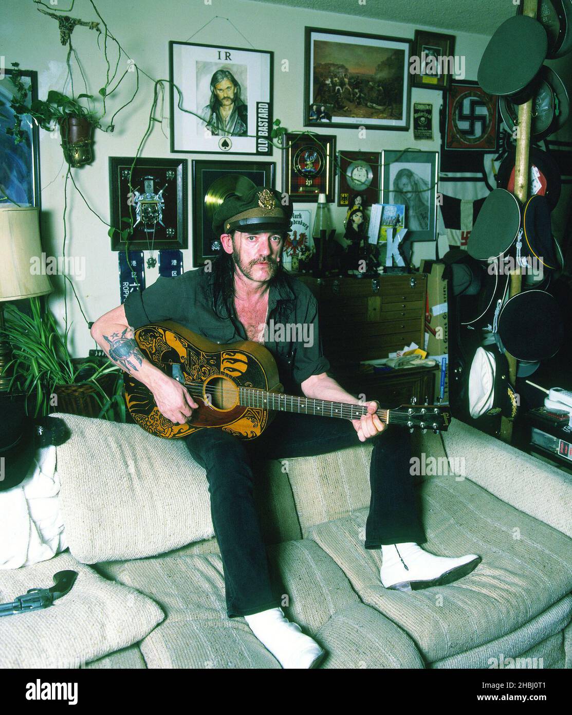 Motorhead's singer Lemmy at home in LA Stock Photo - Alamy